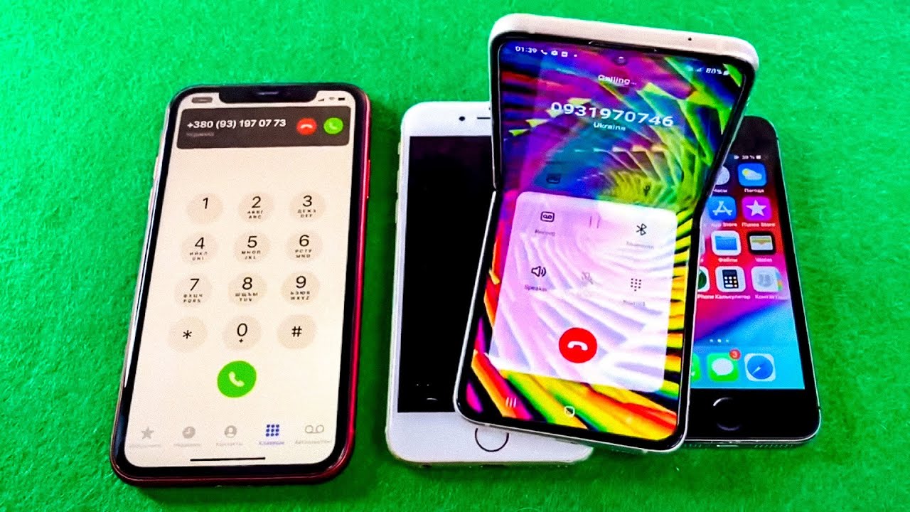 3 Apple iPhone incoming call at the same time Samsung Galaxy Z flip ...
