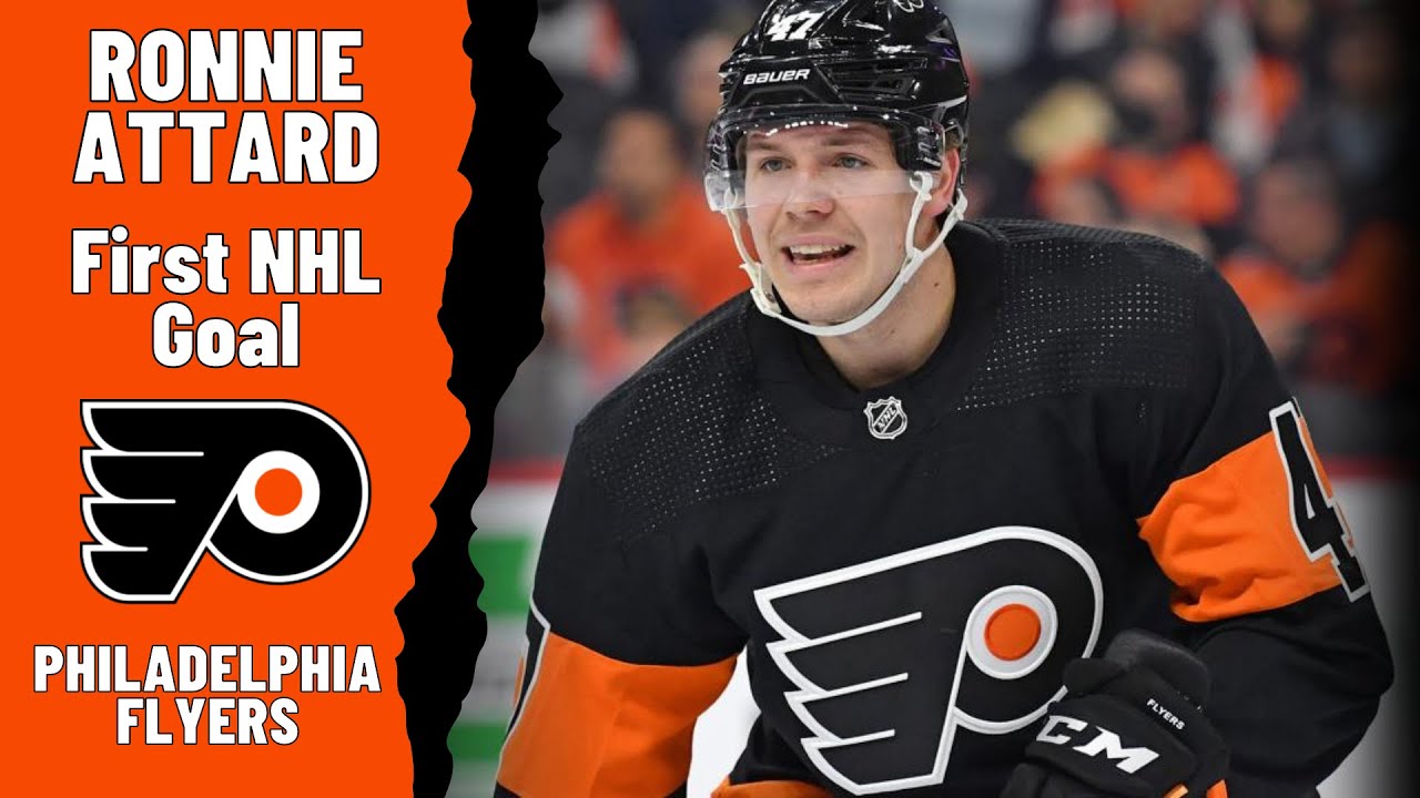 Ronnie Attard #47 (Philadelphia Flyers) first NHL goal Apr 9, 2022 ...