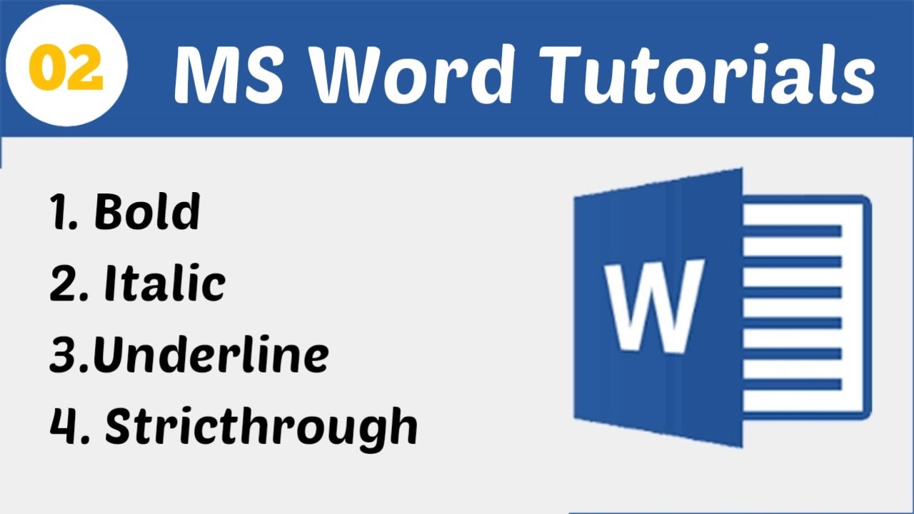 Bold, Italic, Underline in MS Word | MS Word Tutorial for Beginners # ...