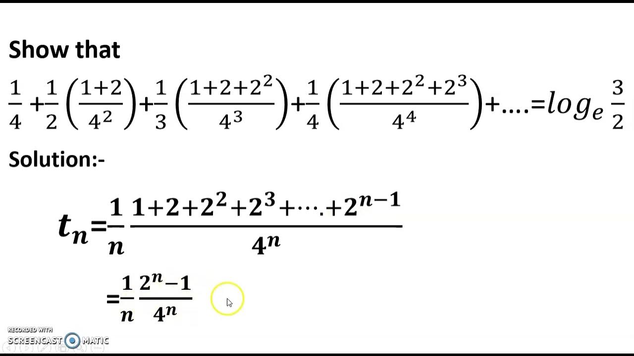 series problem (logarithmic) - YouTube