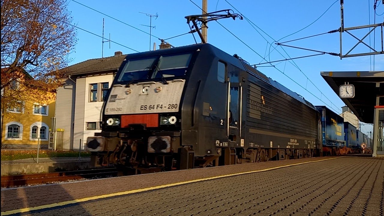 Baureihe 189 mit LKW Walter Ganzzug ( ES 64 F4-280 / 189 280-1 ) - YouTube