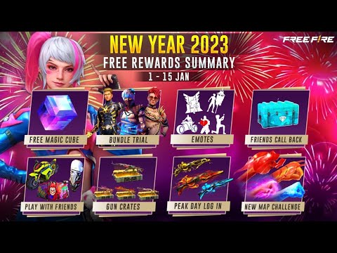NEW YEAR EVENT FREE FIRE 2023 | FREE FIRE 1 JANUARY EVENT | FREE FIRE ...