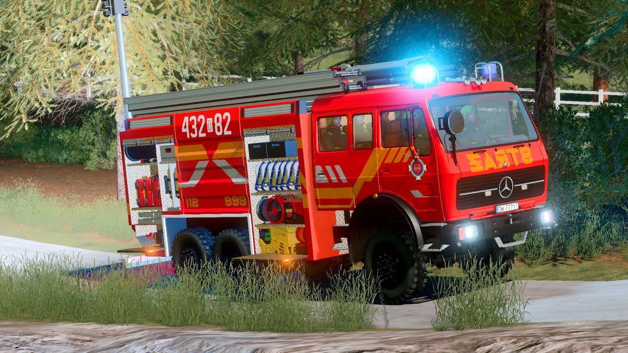 Alarmowo wóż strażacki Mercedes Benz NG GCBA 6x2 - YouTube