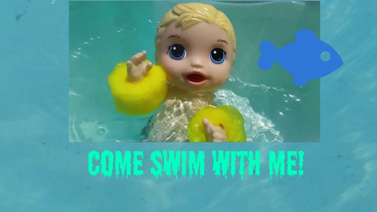 Baby Alive Logen plays in the pool! - YouTube