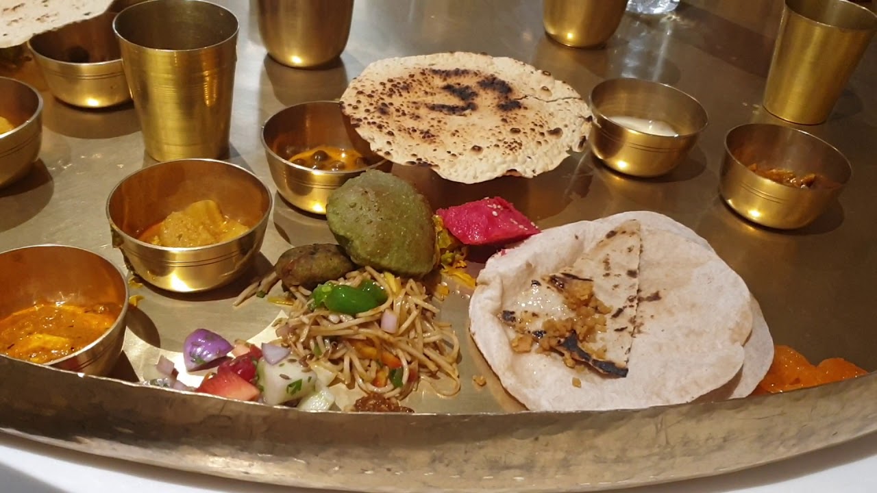 the famous bhoj thali (Rajasthani food) - YouTube