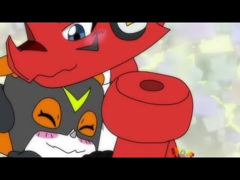 Very special lovers Shoutmon and Kokoromon ( Digimon Xros wars/Digimon Fusion comic dub remake )