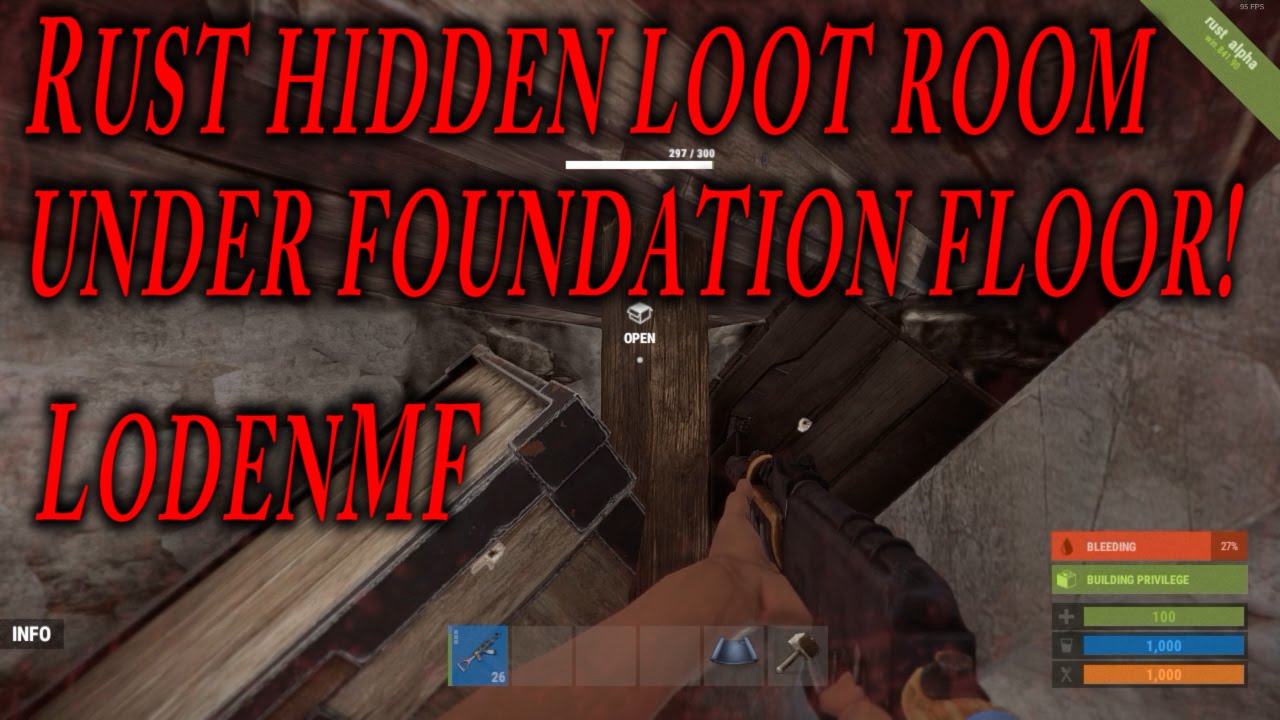 Rust Hidden Loot Room/ Tool Cupboard under Foundation Floor - YouTube