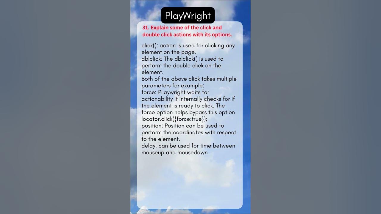 31 Explain some of the click and double click actions with its options - YouTube