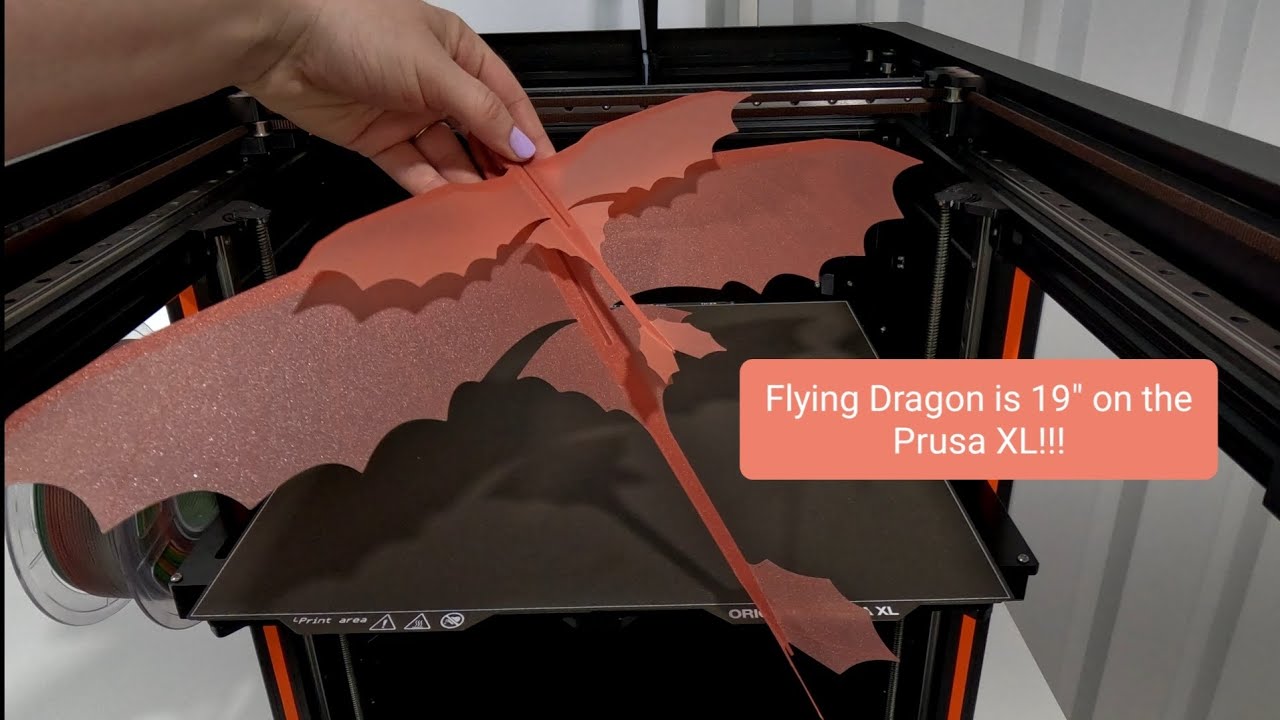 Prusa XL Prints XL Sizes! The flying Dragon is 19" (482 mm) !!!! - YouTube