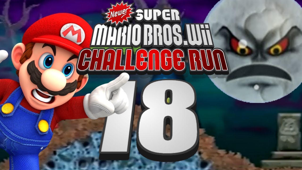 THERE'S AN ANGRY MOON TOO!? | Newer Super Mario Bros. Wii - CHALLENGE ...