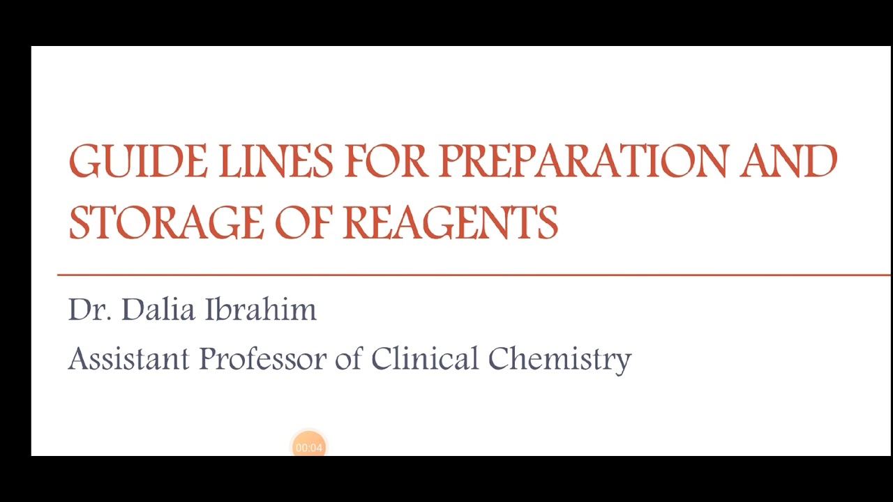 Guidelines for reagents preparation and Storage - YouTube