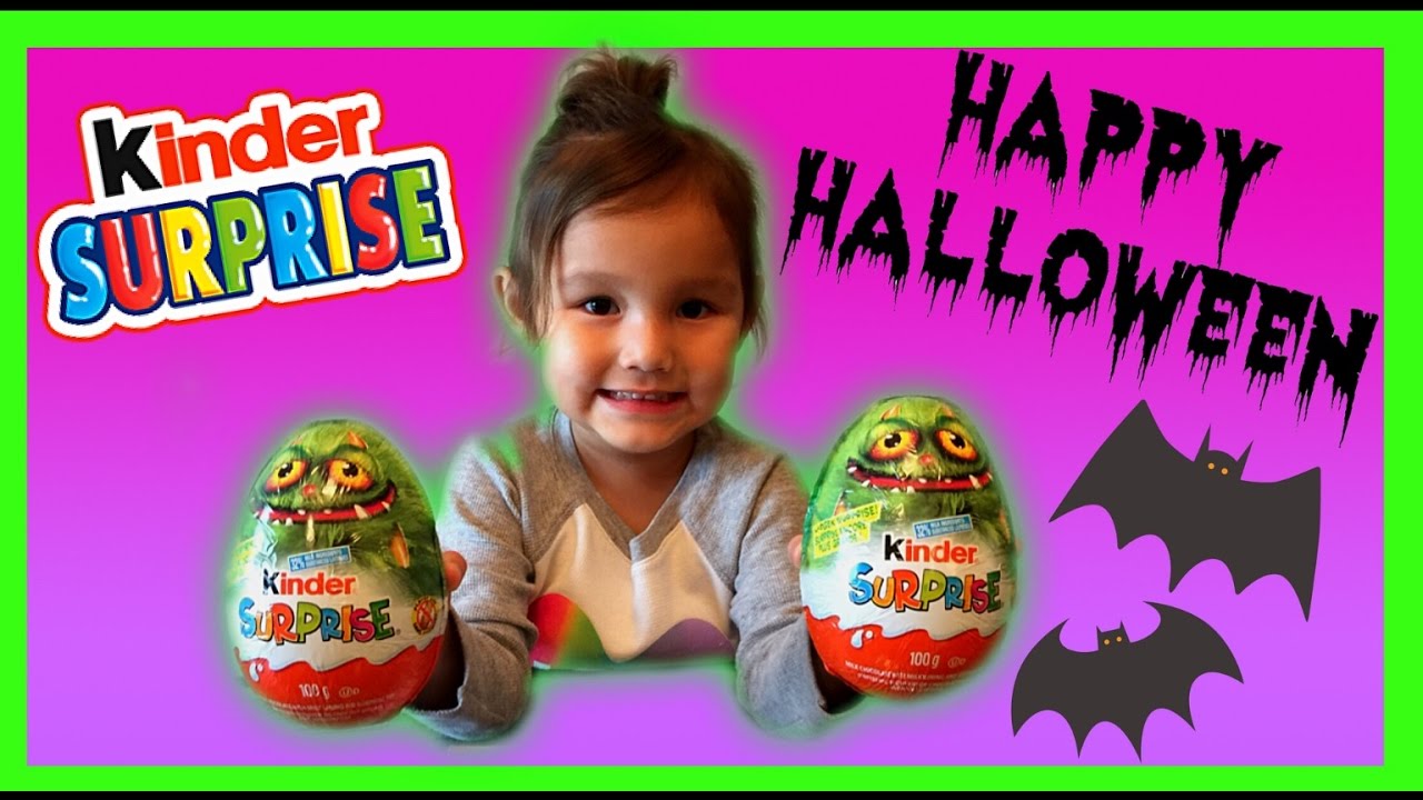 GIANT KINDER SURPRISE EGGS Halloween Edition!! - YouTube