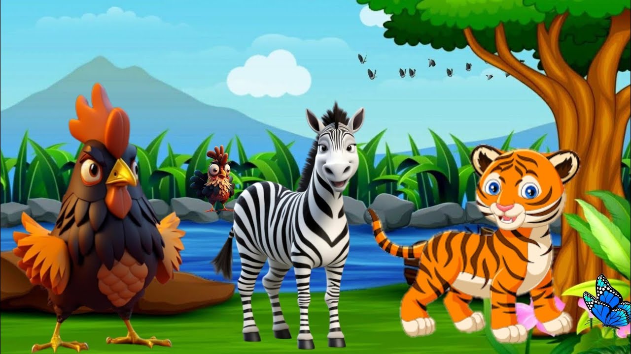 Amazing animal moment with soothing Sounds: Zebra, Rooster, Snake, Cats ...