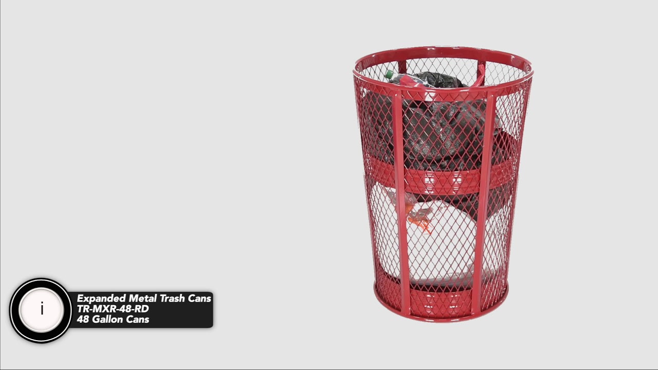 TR-MXR Expanded Metal Trash Can - YouTube