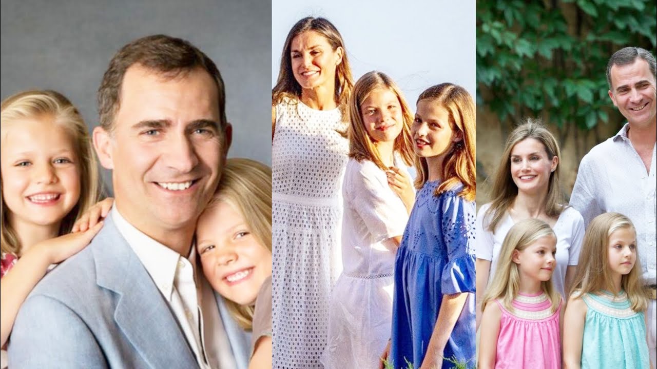 King Felipe queen Letizia of Spain Princess Leonor & Sofia childhood ...