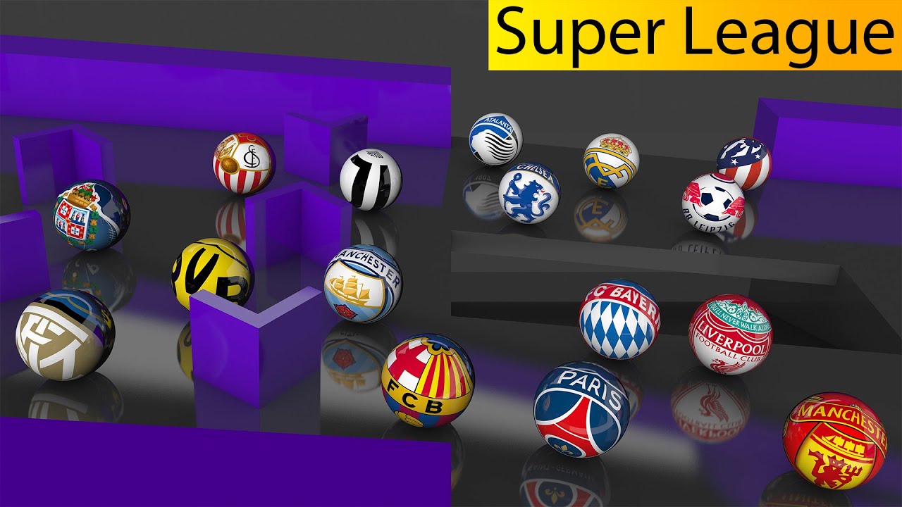 Football Clubs Marble Race 3D Super League | 16 best clubs - YouTube