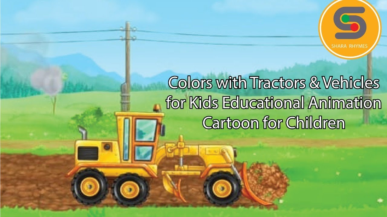 Colours with Tractors for kids Educational Animation Game for children ...