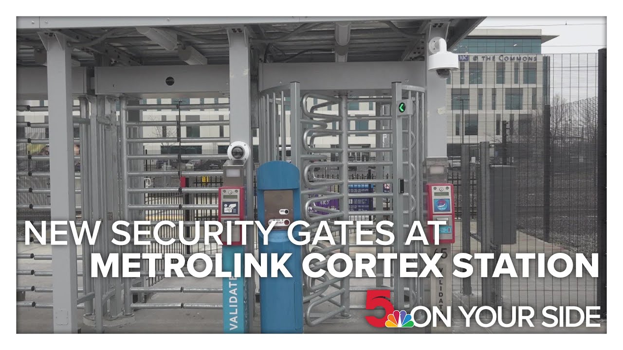 Security gates installed at MetroLink Cortex station - YouTube