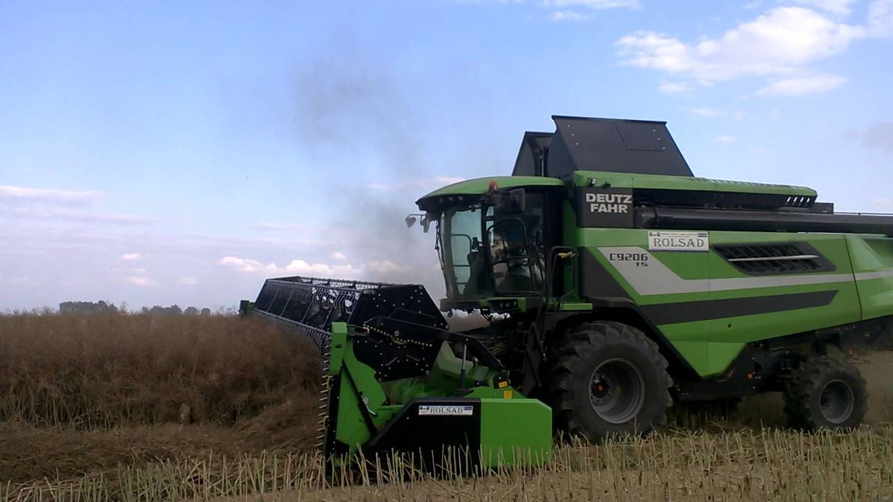 KOMBAJN DEUTZ FAHR C9206 TS + HEDER BISO VARI CROP RANGER - YouTube