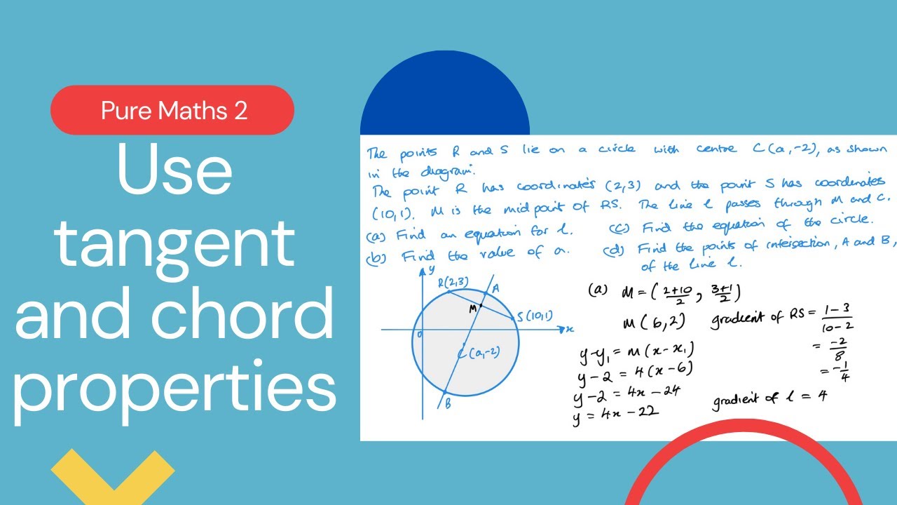 Use tangent and chord properties (Edexcel IAL P2 2.4) - YouTube