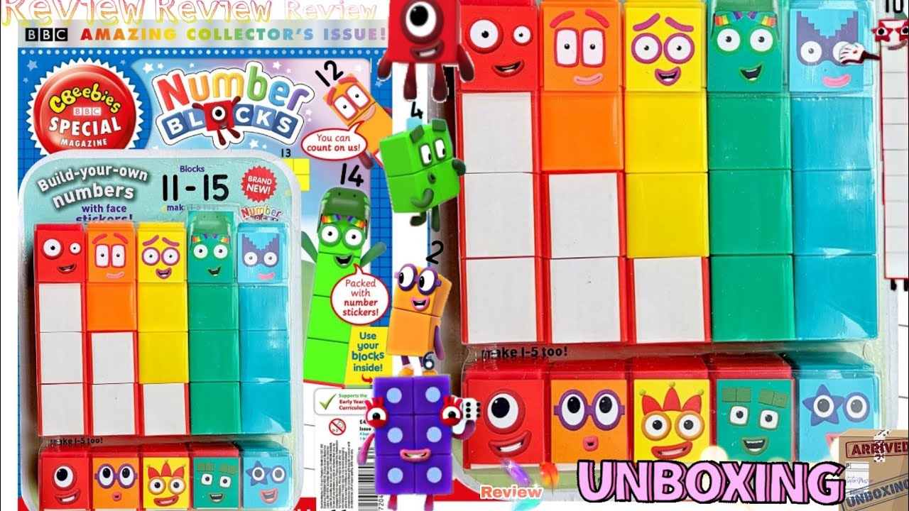 number blocks magazine 11 - 15 review - counting review - YouTube