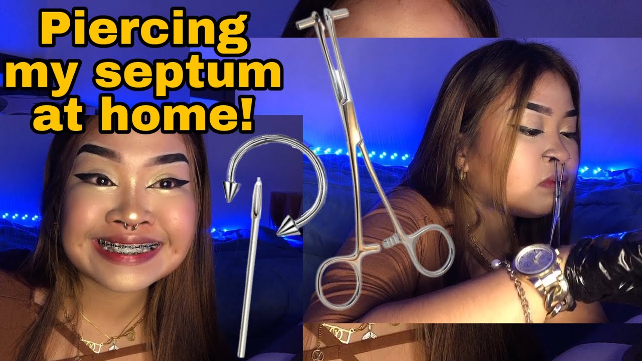 PAANO MAG PIERCE NG ILONG? Piercing my septum at home | stormialena - YouTube