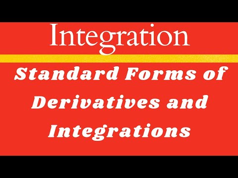 Integration & Derivation | Standard Forms @EAG - YouTube