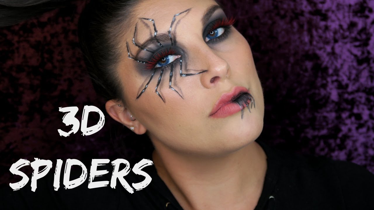 3D SPIDERS ON FACE | Halloween Makeup Tutorial - YouTube