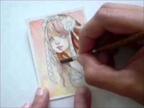 Original ACEO painting step by step - YouTube