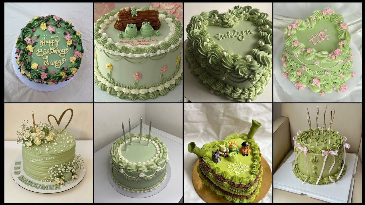 Mint Green Cake Design/Mint Green Cake/Pastel Green Cake/Green Colour ...