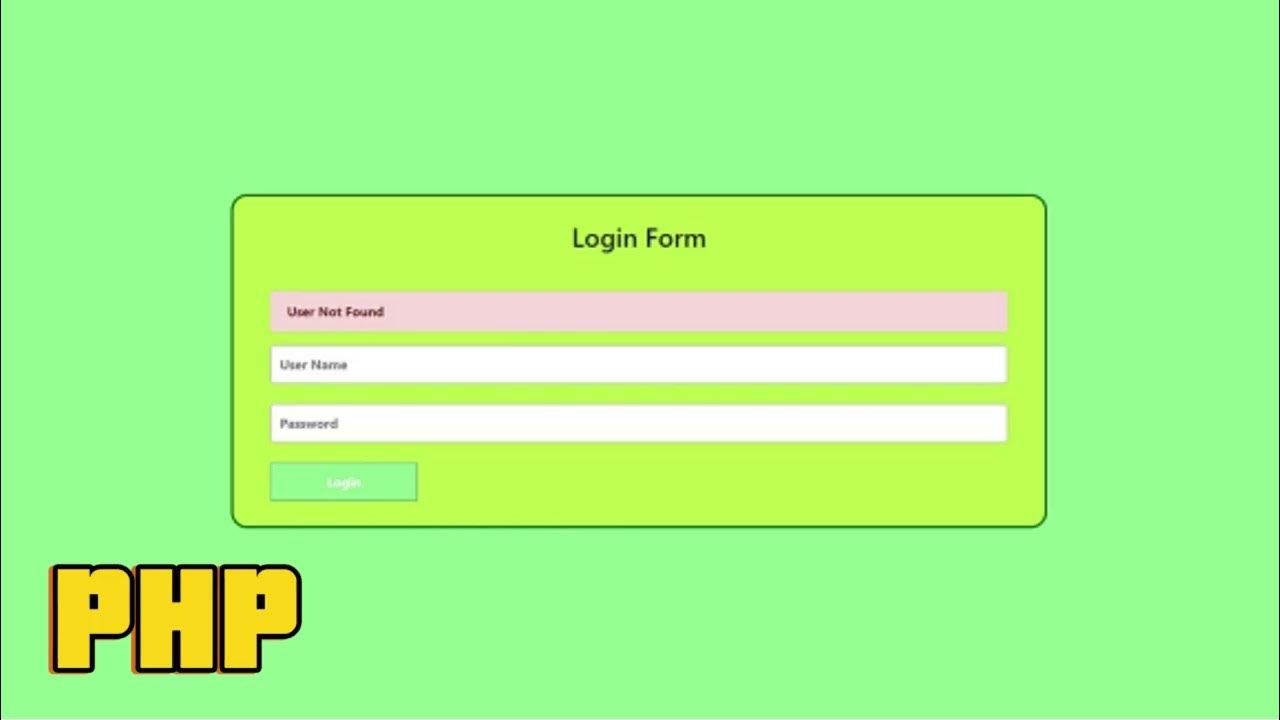 PHP Login Form - Basit Kullanıcı Girişi - HTML & CSS & MySQL - Xampp - YouTube