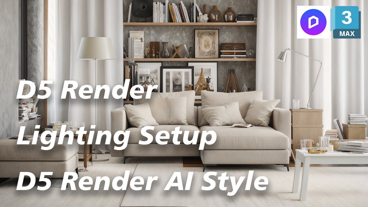 D5 Render Lighting Setup & Material Adjustments | Living Room ...