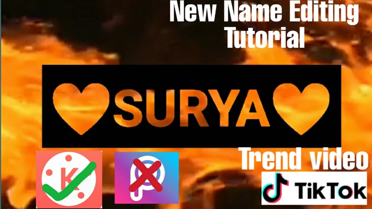 Tiktok Trend Fire Name Video Editing Tutorial | Fire Effect Own Name ...