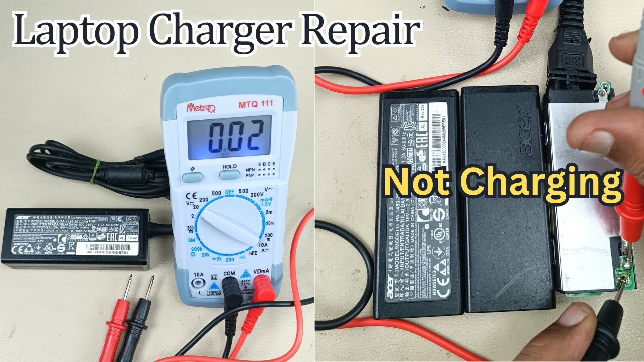 Laptop Charger Repair | Connected but not charging | How to fix in the ...