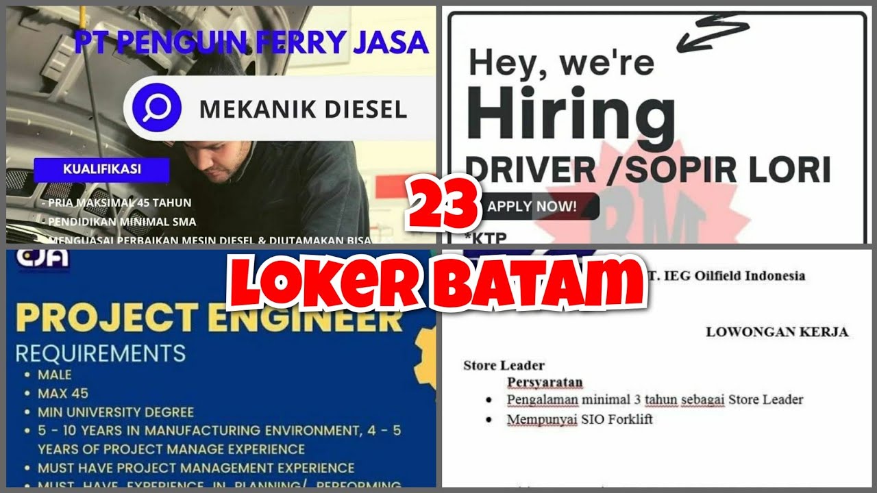 LOWONGAN KERJA BATAM 2022‼️ LOKER BATAM HARI INI - YouTube