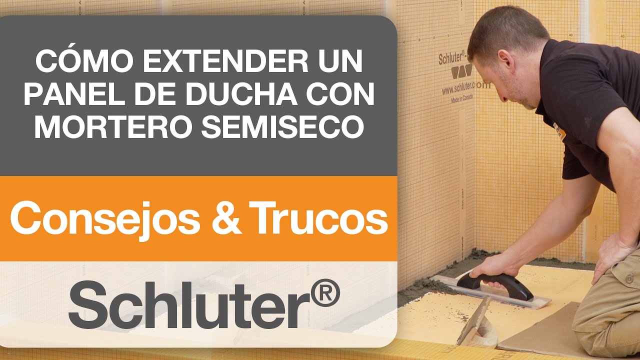 Consejos para extender un panel de ducha Schluter® con mortero semiseco ...