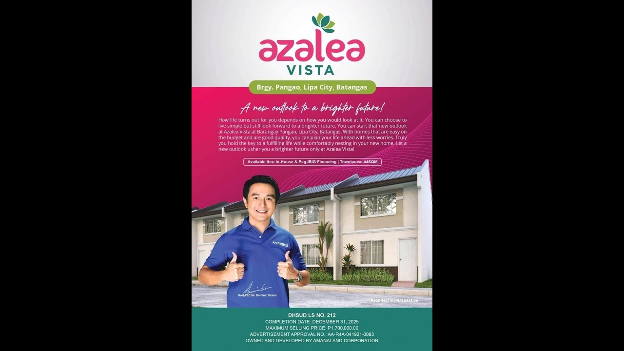 AZALEA Vista | Brgy Pangao, Lipa City, Batangas - YouTube