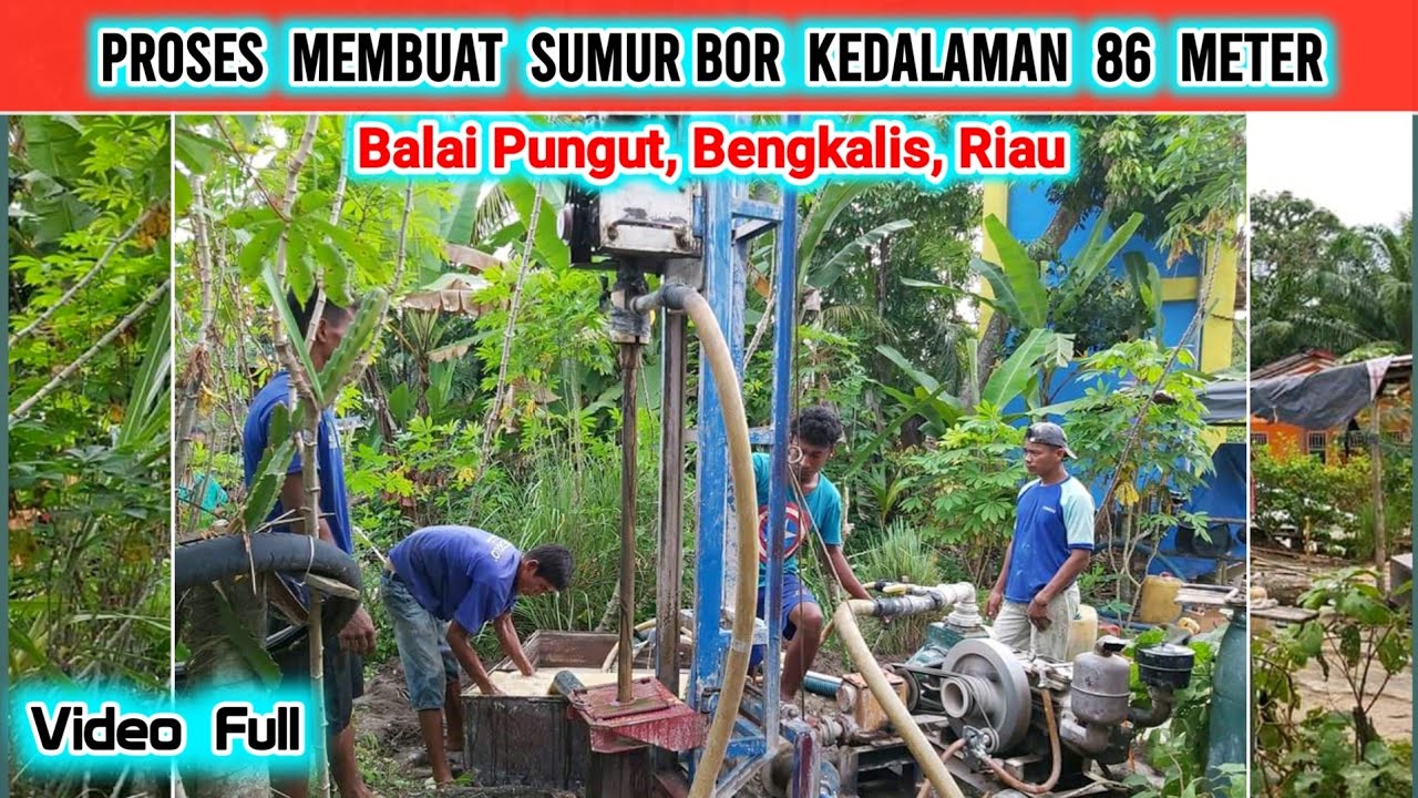 AIR SUMUR BOR KELUAR SENDIRI | PENGEBORAN SUMUR BOR 86 METER CASING 6 ...