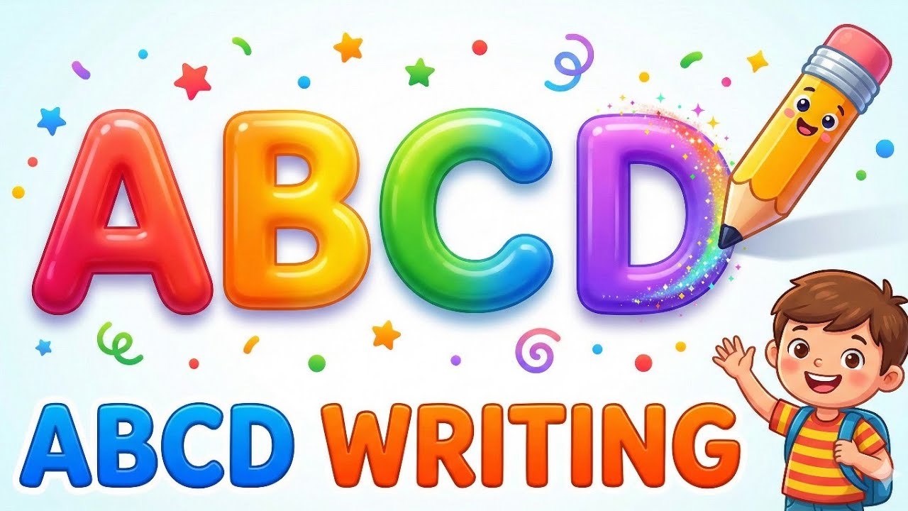 "ABCD Colour Writing for Kids | Learn Alphabet Writing with Colors ...