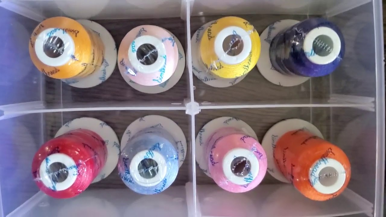 Simthread 63 colors polyester embroidery thread with plastic storage ...