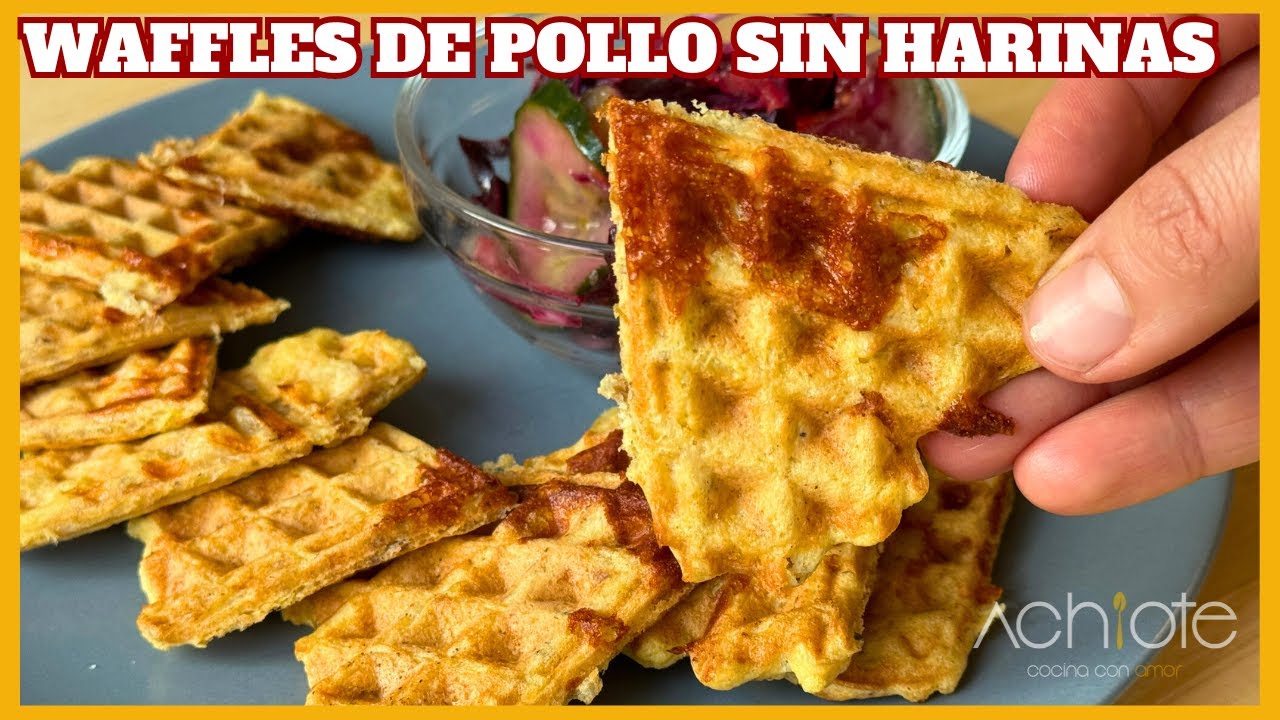 ¿Te sobró pollo del Almuerzo? Haz estos WAFFLES de POLLO SIN HARINAS ...