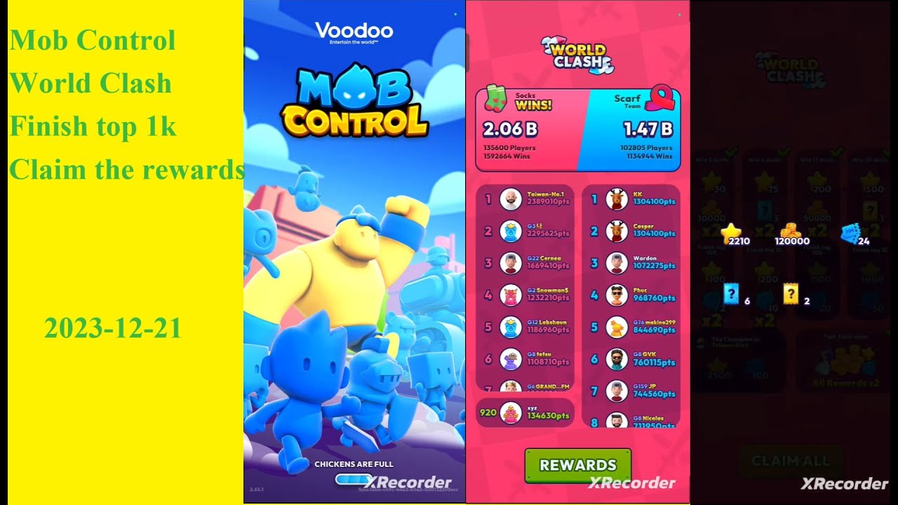 Mob Control World Clash Finish top 1k Claim the rewards 2023-12-21 ...
