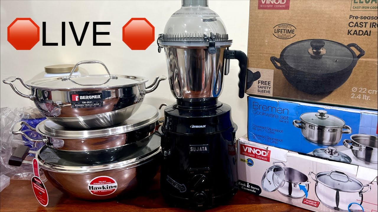 🛑Sunday Live 🛑 Vinod Handi Steel Kadai Cast iron Kadai - YouTube