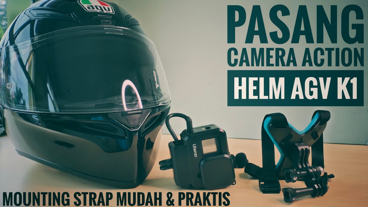 Pasang Camera Action Di Helm AGV K1 Mengunakan Mounting Strap - YouTube