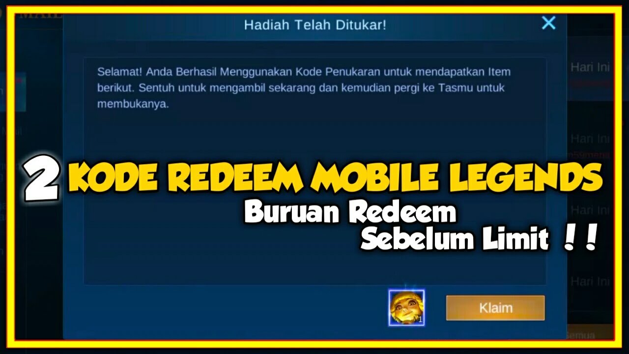 NEW!! KODE REDEEM SKIN MLBB || REDEEM CODE MOBILE LEGENDS !!! - YouTube