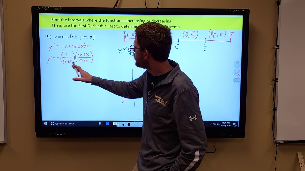 increasing/Decreasing & First Derivative Test : Trig Functions - YouTube