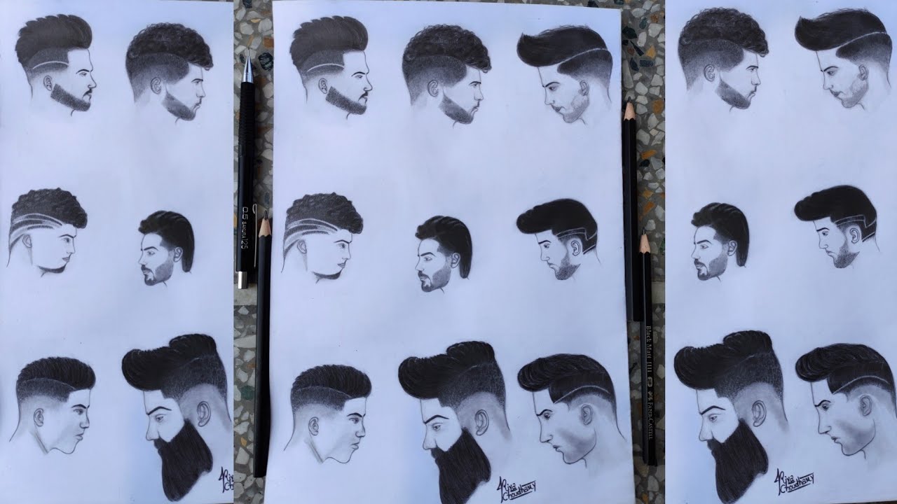 Shading work in hairs || step by step for beginners || Artist Riya ...