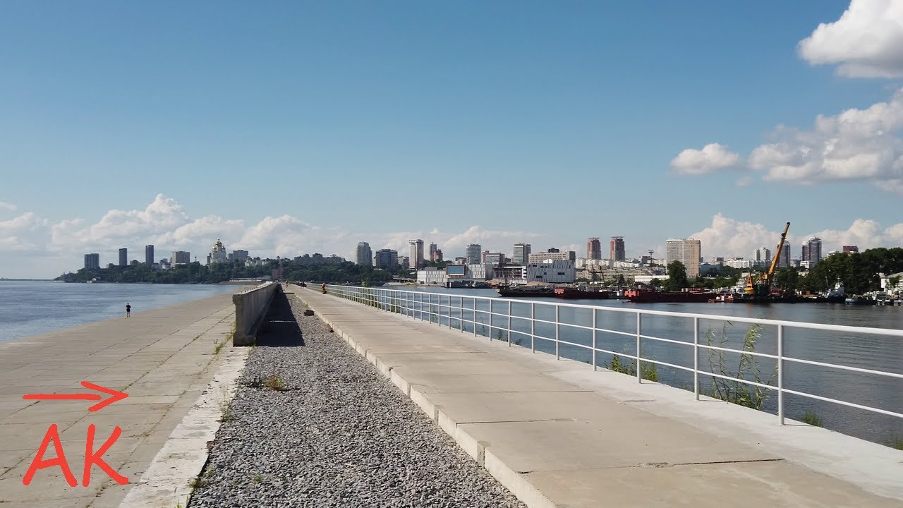 Panorama from Dam of Amur River, Khabarovsk, Russia | Shoreline Footage ...