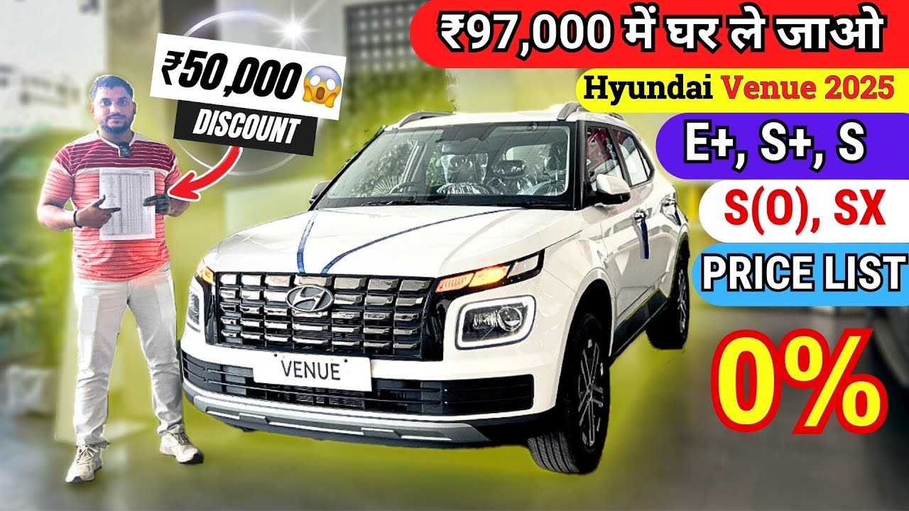 Hyundai Venue 2025 | ₹55k Discount, All Variants Finance Price ️ EMI 😱 ...