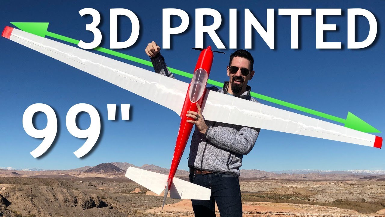 Giant RC 3D Printed Glider 1st FLIGHT - Planeprint - YouTube